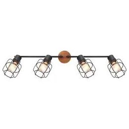Globo LIGHTING Deckenstrahler "WILLA", schwarz, 1 Stk., Leuchten, Deckenspot/Holz/schwarz/beweglich/Flur/Wohnzimmer/Schlafzimmer, Deckenstrahler