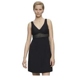Nachthemd Triumph "Aura Spotlight NDK 01 X", Damen, Gr. 48, N-Gr, schwarz, Single Jersey, Obermaterial: 95% Modal, 5% Elasthan, bequem kniefrei, V-Ausschnitt, Kleider Nachthemd, Cups mit Spitze besetzt
