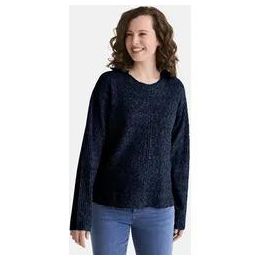 Strickpullover STOOKER WOMEN "CARO Strickpullover", Damen, Gr. 40/42, blau (blau meliert), Jersey, 94% Polyester, 3% Polyamid, 3% Elasthan, slim fit, Rundhals, Pullover Strickpullover, Strick-Pullover Rundhals f&uuml;r Damen
