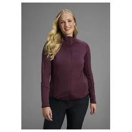 Fleecejacke Maier Sports "DA-MIDLAYERJACKE SINAIA W", Damen, Gr. 38, lila (rich soil), Obermaterial: 100% Polyester, Jacken Fleecejacke