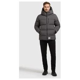 Steppjacke Khujo "SILAS3", Herren, Gr. L, graphite grau, 100% Nylon, unifarben, regular fit, eingesetzt elastischer Bund mit Windstopper, Jacken Steppjacke