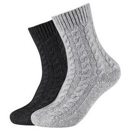 Socken Camano "2er Pack", Damen, Gr. 39-42, schwarz (schwarz mix), 55% Polyacryl, 45% Polyamid, uni, Socken Socken