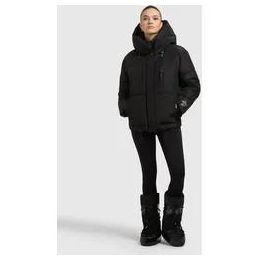 Steppjacke Khujo "PEEKE2 WITH GLOVES", Damen, Gr. XS, schwarz, 100% Polyester, unifarben, regular fit h&uuml;ftlang, eingesetzt elastischer Bund mit Windstopper, Jacken Steppjacke