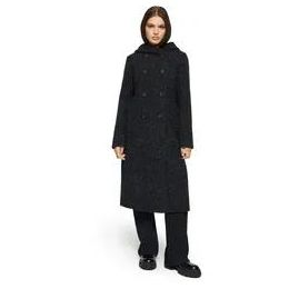 Wollmantel Gil Bret, Damen, Gr. 40, schwarz, grau, Web, Obermaterial: 32% Baumwolle, 27% Polyester, 18% Wolle, 18% Polyacryl, 5% sonstige Fasern, unifarben, gerade ca. Mitte Wade, Rundhals, M&auml;ntel, mit Kapuze