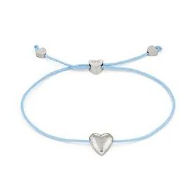 Armband Copenhagen Studios "Schmuck Geschenk Edelstahl Armkette Balloon Hearts", edelstahlfarben, blau, Armb&auml;nder, Damen, 24cm, Edelstahl Nylon, Edelstahl, Nylon, Armband
