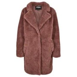 Parka Urban Classics "Urban Classics Damen Ladies Oversized Sherpa Coat", Damen, Gr. M, schwarzrose, 100% Polyester, unifarben, oversize, amerikanischer Ausschnitt, Jacken Parka