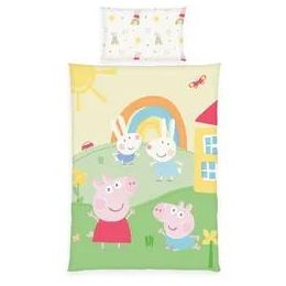Babybettw&auml;sche Baby Best "Peppa Pig", bunt, B/L: 100cm x 135cm, Renforc&eacute;, B/L: 40cm x 60cm, 2 Stk., Renforc&eacute;, Obermaterial: 100% Baumwolle, Bettw&auml;sche, Wendebettw&auml;sche