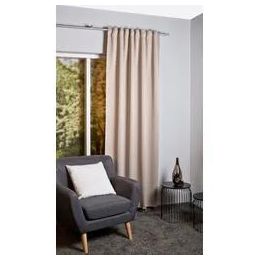 Verdunkelungsvorhang HOME BASICS "BLACKY", beige, B:140cm H:225cm, Polyester, Gardinen, Verdunklungsschal, Multifunktionsband, Uni
