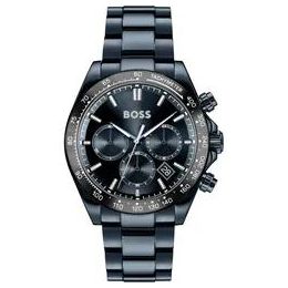 Chronograph BOSS "HERO 2.0", blau, dunkelblau, Armbanduhren, Herren, Chronograph, Quarzuhr, Armbanduhr, Herrenuhr, Edelstahlarmband, analog, Tag