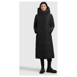 Steppmantel Khujo "SOULANI5 MATT", Damen, Gr. M, schwarz, 100% Polyester, unifarben, regular fit wadenlang, eingesetzt elastischer Bund mit Windstopper, M&auml;ntel Steppmantel