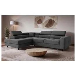 Ecksofa OTTO HOME "AADEN Schlafsofa 254 cm - OTTO. Verl&auml;ssliche Qualit&auml;t.", schwarz, B:254cm H:90cm T:199cm, 100% Polyester, Sofas, Ecksofa, mit Bettfunktion, Bettkasten, Kopfst&uuml;tzen, rechts/links bestellbar, Topseller