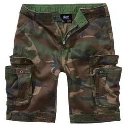 Stoffhose BRANDIT "Brandit Herren Kids Urban Legend Shorts", M&auml;dchen, Gr. 158/164, Normalgr&ouml;&szlig;en, woodland, 65% Polyester, 35% Baumwolle, normal, Hosen Stoffhose