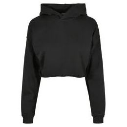 Rundhalspullover Urban Classics "Urban Classics Damen Ladies Oversized Cropped Hoody", Damen, Gr. M, schwarz, 65% Baumwolle, 35% Polyester, unifarben, oversize, ohne Ausschnitt, Pullover Rundhalspullover