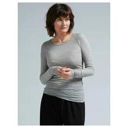Funktionstop SEAMLESS BASIC "Seamless Basic T-shirt Cotton Elvira", Damen, Gr. L/XL, grau melange, Obermaterial: 100% Baumwolle, Tops