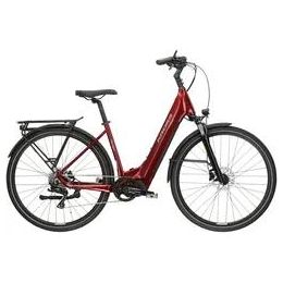 E-Bike KROSS "E-Trekkingrad Trans Hybrid LS 3.0 28 Zoll rot - Shimano Mittelmotor" Gr. 51, rot, schwarz, Elektrofahrr&auml;der, 51cm, 28 Zoll (71,12cm), SHIMANO 36 V/250 W, Mittelmotor DU-E500