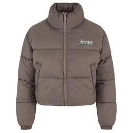 Winterjacke Karl Kani "Karl Kani Karl Kani Sport Patch Crop Puffer Jacket", Damen, Gr. S, taupe, 100% Polyester, mehrfarbig, normal, amerikanischer Ausschnitt, Jacken Winterjacke