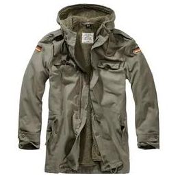 Allwetterjacke BRANDIT "Brandit Herren BW Flag Parka", Herren, Gr. 54, olive, 100% Baumwolle, unifarben, loose fit, ohne Ausschnitt, Jacken