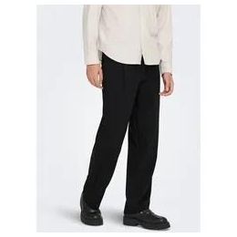 Only & Sons Schlupfhose ONLY & SONS "ONSWILL 0292 LOOSE STRING PANT FRML NOOS", Herren, Gr. L, N-Gr, jet schwarz, Web, Obermaterial: 75% Polyester, 21% Viskose, 4% Elasthan, unifarben, relaxed fit lang, Hosen Schlupfhose, Materialmix, relaxed fit