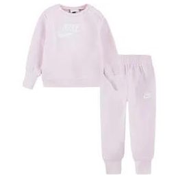 Jogginganzug Nike SPORTSWEAR "NKN SUSTAINABLE CREW SET", M&auml;dchen, Gr. 80 (12), pink foam, Sweatware, Obermaterial: 100% Polyester, Sportanz&uuml;ge Jogginganzug, zweiteiliges Set, f&uuml;r Babys, mit flexibler Passform