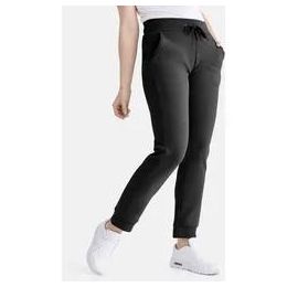 Sporthose STOOKER WOMEN "JUDY II Sporthose", Damen, Gr. 40/42, schwarz, angeraute Sweatware, 70% Polyester, 27% Baumwolle, 3% Elasthan, gerade lang, Hosen Sporthose, Sporthose Regular Fit Sport Synthetic f&uuml;r Damen