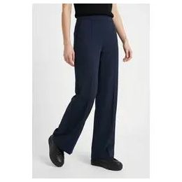 Jogger Pants comma, Damen, Gr. 44, N-Gr, navy, Web, Obermaterial: 97% Polyester, 3% Elasthan, unifarben, regular fit lang, Hosen, mit weitem Bein, Sommerhose