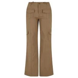 Cargohose Karl Kani "Karl Kani Karl Kani Signature Straight Leg Cargo Pants", Damen, Gr. S, US-Gr&ouml;&szlig;en, schwarzsand, 100% Baumwolle, unifarben, loose fit, Hosen Cargohose