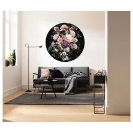 Fototapete Komar "Enchanted Flowers", schwarz,rosa, B:125m H:125m, Vlies, Tapeten