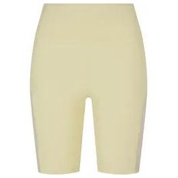 Radlerhose Urban Classics "Urban Classics Damen Ladies Color Block Cycle Shorts", Damen, Gr. XXL, US-Gr&ouml;&szlig;en, softgelb, softseagrass, 80% Polyimid, 20% Elasthan, skinny fit, Hosen Radlerhose