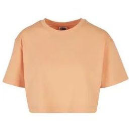 T-Shirt Urban Classics "Urban Classics Damen Ladies Short Oversized Tee", Damen, Gr. L, papaya, 100% Baumwolle, unifarben, oversize, Rundhals, Shirts T-Shirt