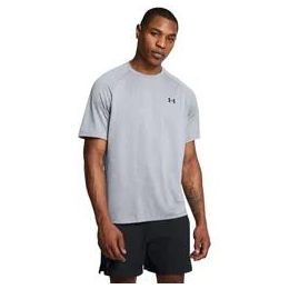 Trainingsshirt Under Armour "UA TECH 2.0 SS TEE", Herren, Gr. XS, grau, Jersey, Obermaterial: 100% Polyester, normal, Rundhals, Raglan&auml;rmel abgesteppt, Shirts, optimierte Passform, schnell trocknend, atmungsaktiv