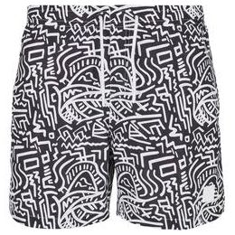 Badeshorts Urban Classics "Urban Classics Herren Pattern Swim Shorts", Herren, Gr. S, US-Gr&ouml;&szlig;en, signs aop, 100% Polyester, Badehosen Badeshorts