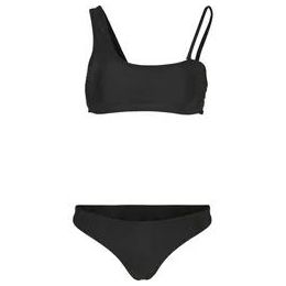 B&uuml;gel-Tankini Urban Classics "Urban Classics Damen Ladies Recycled Asymmetric Tank Top Bikini", Damen, Gr. M, N-Gr, schwarz, 83% Polyester, 17% Elasthan, Bikini-Sets