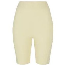 Radlerhose Urban Classics "Urban Classics Damen Ladies High Waist Lace Inset Cycle Shorts", Damen, Gr. L, US-Gr&ouml;&szlig;en, softgelb, 94% Baumwolle, 6% Elasthan, unifarben, slim fit, Hosen Radlerhose