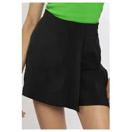 Sommerrock FRESHLIONS, Damen, Gr. M, schwarz, 85% Modal, 15% Polyester, unifarben, kurz, R&ouml;cke, mit l&auml;ssiger Beinfalte
