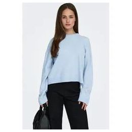 Rundhalspullover Only "ONLSIMONI L/S O-NECK PULLOVER KNT NOOS", Damen, Gr. XL, cashmere blau detail:melange, Strick, Obermaterial: 74% Polyacryl, 24% Polyester, 2% Elasthan, meliert, regular fit normal, Rundhals, Pullover Rundhalspullover, Materialmix, regular fit