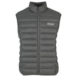 Steppweste Karl Kani "Karl Kani Karl Kani Sport Patch Light Puffer Vest", Herren, Gr. S, anthrazit, 100% Polyester, Westen Steppweste