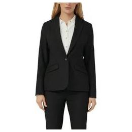 Jackenblazer s.Oliver BLACK LABEL, Damen, Gr. 44, schwarz, Web, Obermaterial: 62% Polyester, 33% Viskose, 5% Elasthan. Futter: 100% Polyester, unifarben, tailliert h&uuml;ftbedeckend, V-Ausschnitt, Blazer, mit 1-Knopf-Verschluss und Viskose-Stretch
