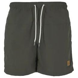 Badeshorts Urban Classics "Urban Classics Herren Block Swim Shorts", Gr. L, US-Gr&ouml;&szlig;en, olive, olive, 100% Polyamid, Badehosen Badeshorts