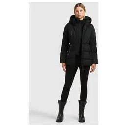 Steppjacke Khujo "RABB 2IN1 (EINSATZ HERAUSNEHMBAR)", Damen, Gr. S, schwarz, 100% Polyester, unifarben, regular fit h&uuml;ftlang, eingesetzt elastischer Bund mit Windstopper, Jacken Steppjacke