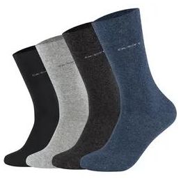 Socken Camano "in Geschenkbox 4er Pack", Damen, Gr. 35-38, jeans melange, 80% Baumwolle, 17% Polyamid, 3% Elasthan, meliert, Socken Socken, 4er Pack Weicher ca-soft Bund ohne Druckstellen, aus weicher Baumwolle