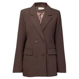Longblazer SURI FREY "Blazer SFY Freyday", Damen, Gr. M-L, braun (braun 200), Obermaterial: 70% Baumwolle CO. 27% Polyester PES. 3% Elasthan EL., Blazer Longblazer
