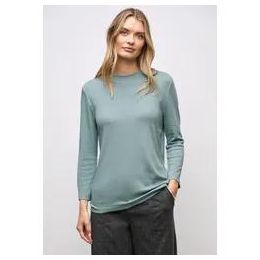 3/4-Arm-Shirt Street One, Damen, Gr. 46, arona blau, Web, 50% Baumwolle, 50% Modal, unifarben, normal normal, Rundhals, abgesteppt, Shirts 3/4-Arm-Shirt, mit 3/4 &Auml;rmeln