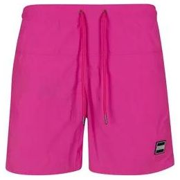 Badeshorts Urban Classics "Urban Classics Herren Block Swim Shorts", Gr. XL, US-Gr&ouml;&szlig;en, neonpink, 100% Polyamid, Badehosen Badeshorts