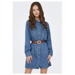 Jeanskleid Only "ONLLISA L/S DNM DRESS GUA NOOS", Damen, Gr. XL, N-Gr, blau (medium blau denim), Denim/Jeans, Obermaterial: 90% Baumwolle, 10% Viskose, unifarben, Kleider