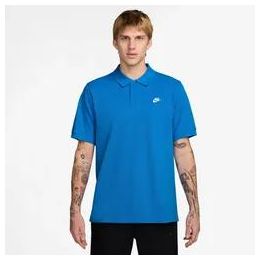 Poloshirt Nike SPORTSWEAR "M NK CLUB SS POLO PIQUE", Herren, Gr. 3XL, lt photo blau, wei&szlig;, Jersey, Obermaterial: 100% Baumwolle, normal, Rundhals, Shirts, gerade Passform, kurze &Auml;rmel, 2-Knopf-Kragen, sportlicher Stil