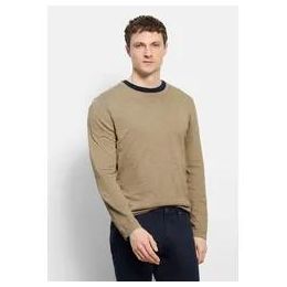 Strickpullover OLYMP "OLYMP Casual Strick", Herren, Gr. S, camel, 100% Baumwolle, Pullover Strickpullover