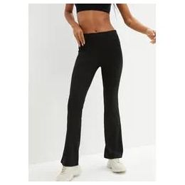 Sporthose bonprix, Damen, Gr. 48/50 (XL), N-Gr, schwarz, Obermaterial: 85% Polyester, 15% Elasthan, unifarben, slim fit, Hosen Sporthose, aus Powerstretch-Material, Slim Fit Passform, mit Ges&auml;&szlig;tasche