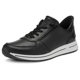 Slip-On Sneaker Ara "OSAKA", Damen, Gr. 6 (39), schwarz-wei&szlig; (schwarz), Glattleder, unifarben, Schuhe, Keilsneaker, Slipper mit Easy2Go-Einschlupf, H-Weite