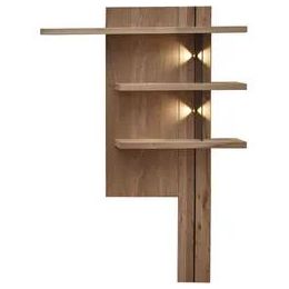 Wandboard Innostyle "Donna Wandpaneel, 122x174x24 ( BxHxT)", wildeiche bianco, B:122cm H:174cm T:24cm, Glas, Holzwerkstoff, Massivholz, Regale, Wandboard, Beleuchtung optional bestellbar, 3 B&ouml;den, Massivholzblende
