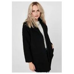 Kurzmantel Only "ONLAURELIA SHERPA COAT", Damen, Gr. L, schwarz, Pl&uuml;sch, Obermaterial: 100% Polyester, unifarben, figurumspielend ca. Mitte Oberschenkel, V-Ausschnitt, M&auml;ntel Kurzmantel, aus Teddypl&uuml;sch